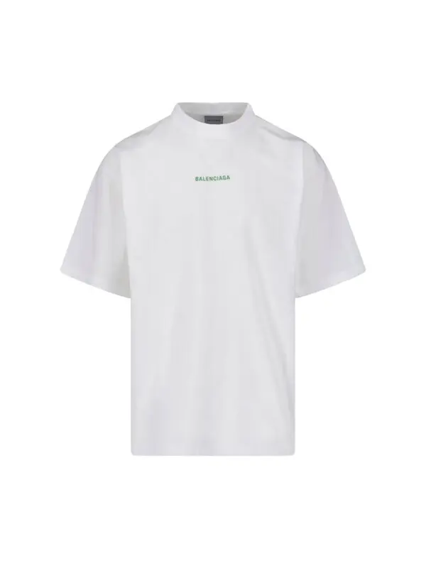 Balenciaga Logo Print Cotton T-shirt - White