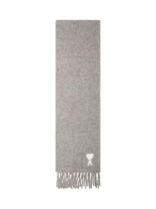 AMI Paris Off-white Scarf - Ash Grey