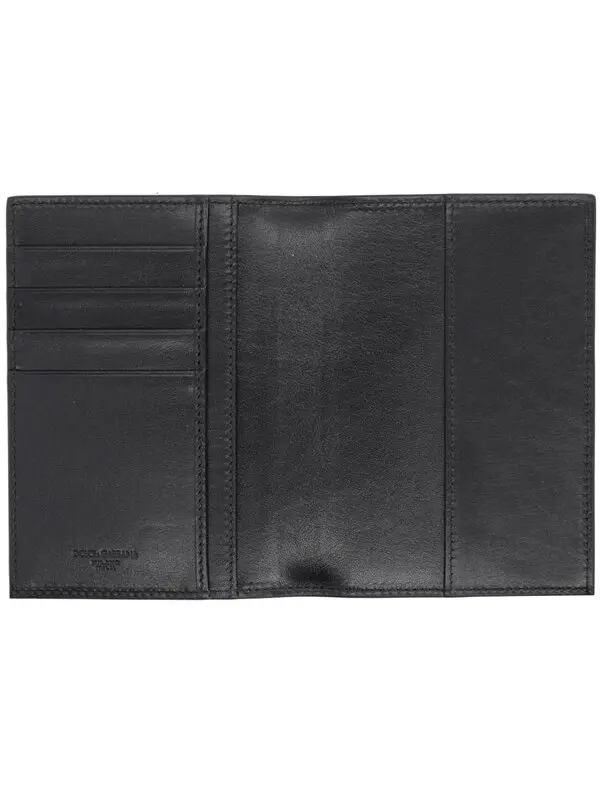 Dolce & Gabbana Leather Bifold Card Holder Wallet - Black