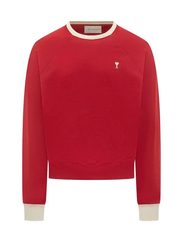 AMI Paris Two-tone Sweatshirt - Rouge Rubis