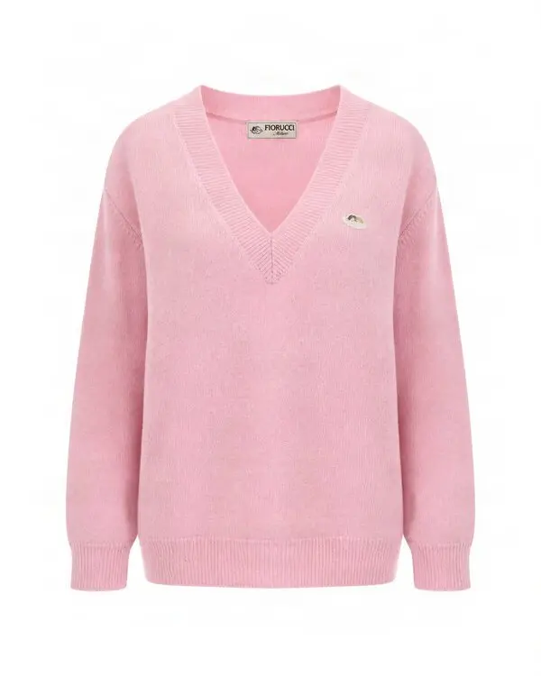 Fiorucci V-neck Oversized Wool-cashmere Sweater - Pink