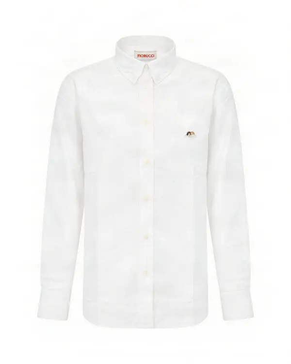 Fiorucci Embroidered Cotton Button-up Shirt - White