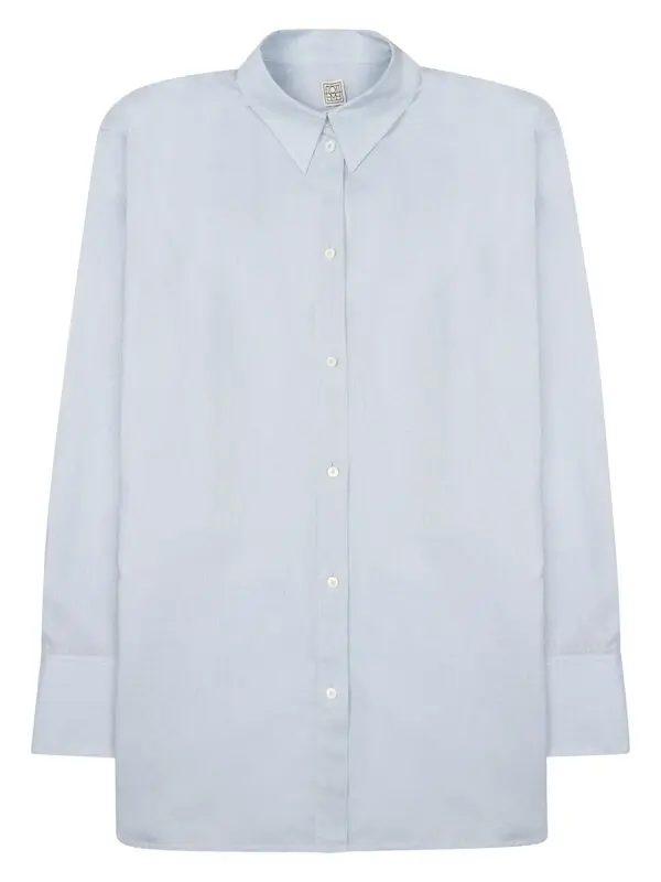 TOTEME Linen Blend Button-up Shirt - Azure
