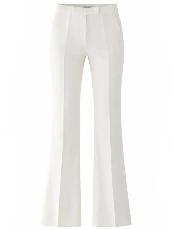 Max Mara Cotton Flare Trousers - White