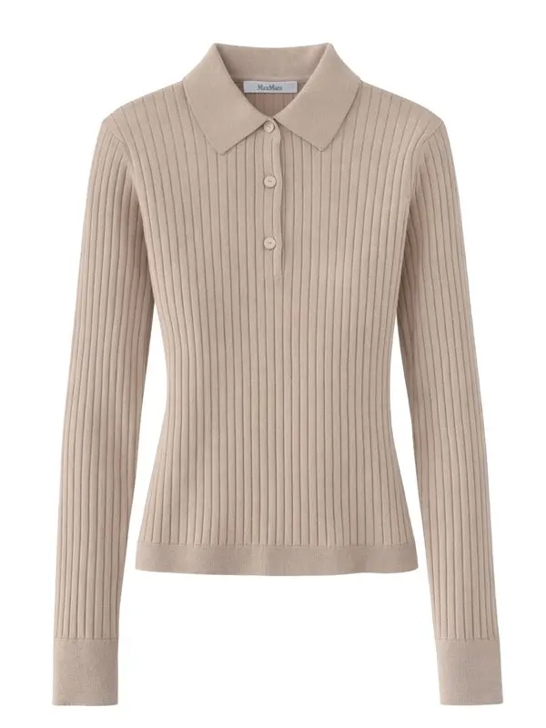 Max Mara Cashmere Silk Polo Shirt - Beige