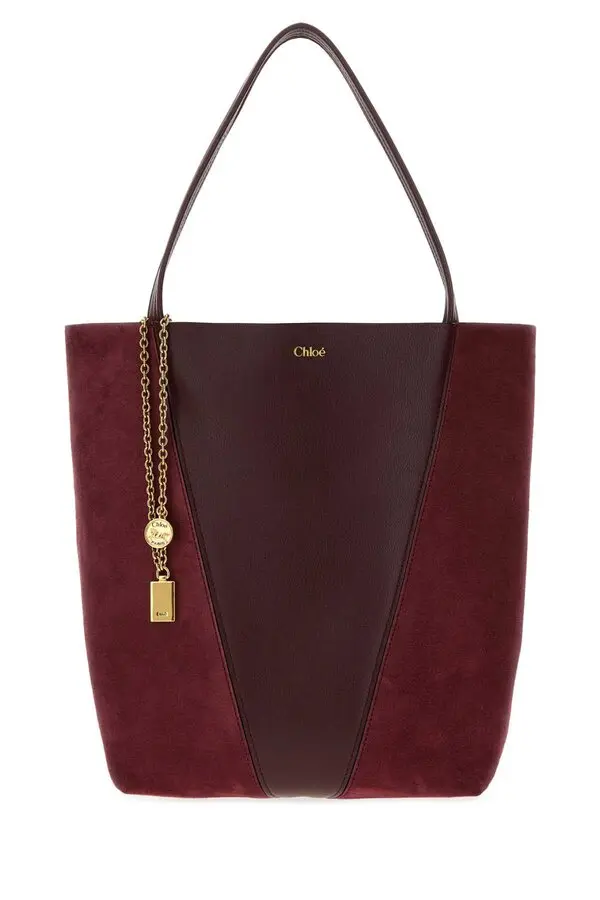 Chloé Spin Shopping Handbag, 27cm X 30cm X 14cm - Burgundy