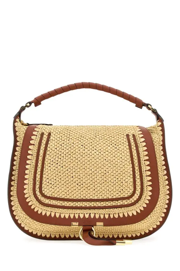 Chloé Marcie Raffia Handbag - Beige O Tan