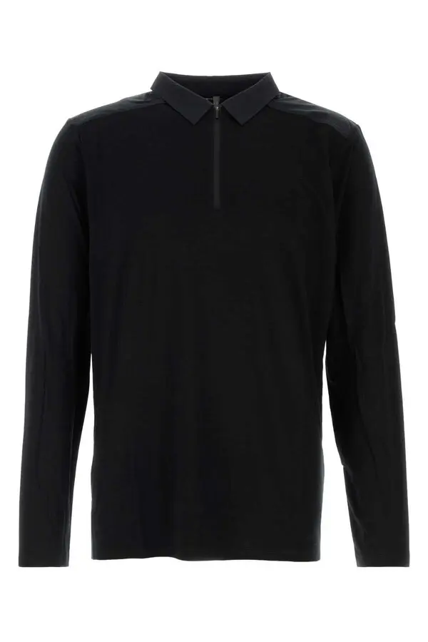 Veilance Frame Long Sleeve Polo - Black