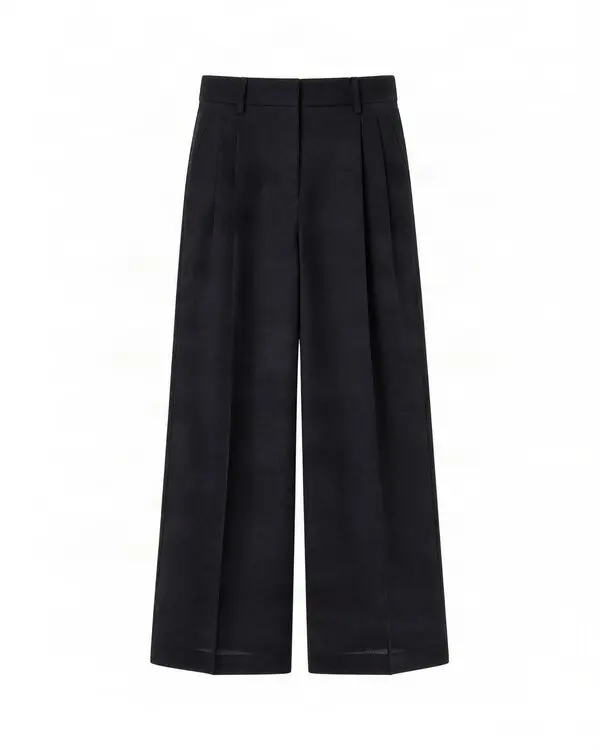 Max Mara High-waisted Wide-leg Wool Trousers - Nero