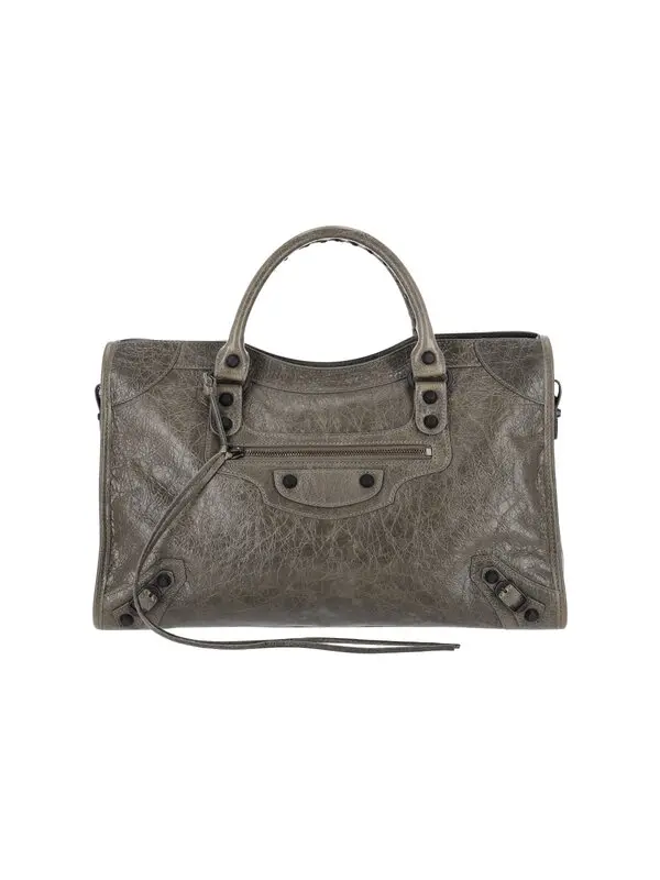 Balenciaga Medium Leather Tote Bag - Green