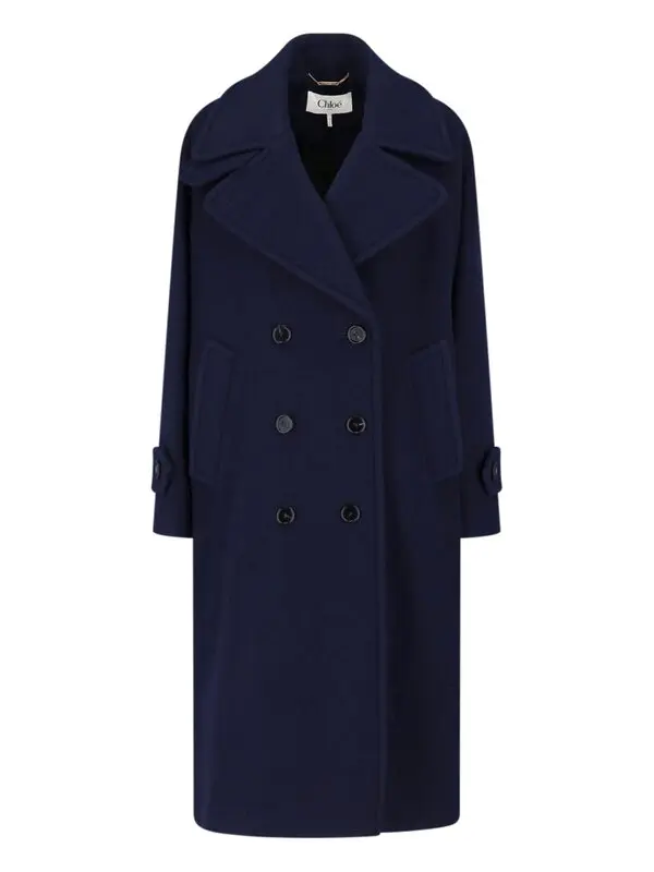 Chloé Double-breasted Wool Coat - Blue