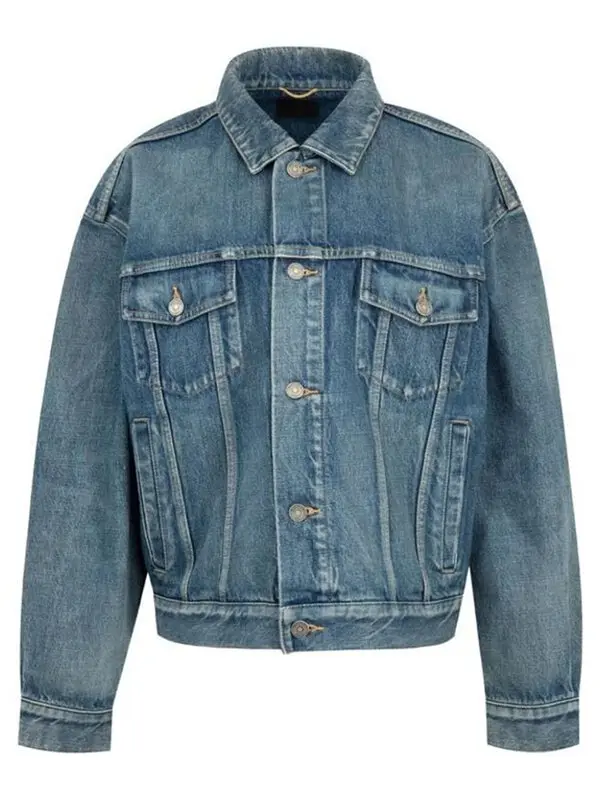 Saint Laurent Denim Jacket With Button Front And Pockets