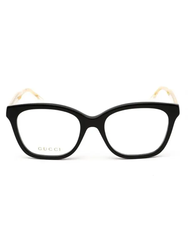 Gucci Rectangular Full Rim Acetate Eyeglasses - Pink-pink-transparent