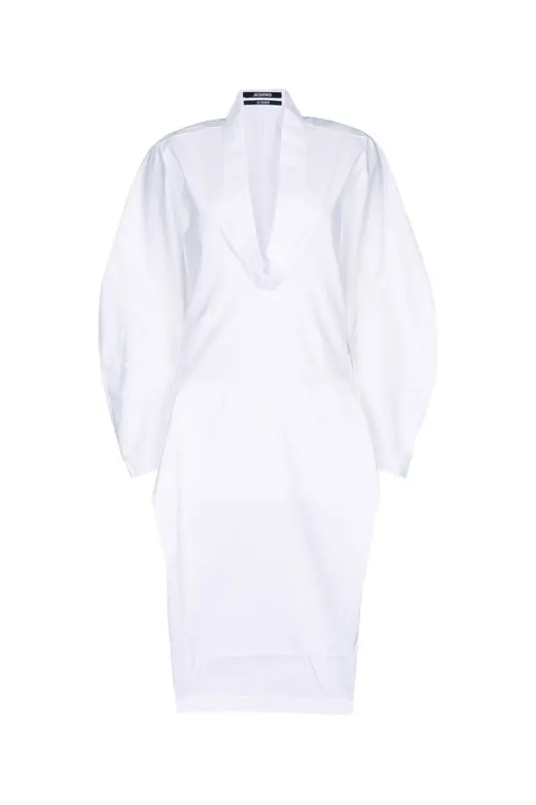 Jacquemus Dove Wrap Midi Dress