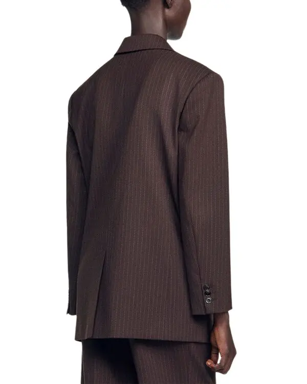 Sandro Amanda Tailored Pinstripe Suit Jacket