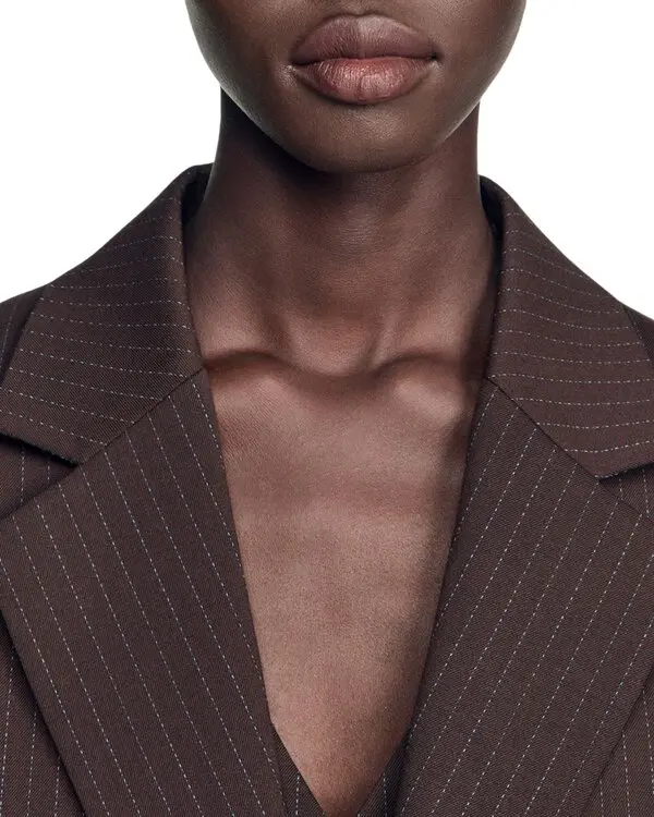 Sandro Amanda Tailored Pinstripe Suit Jacket