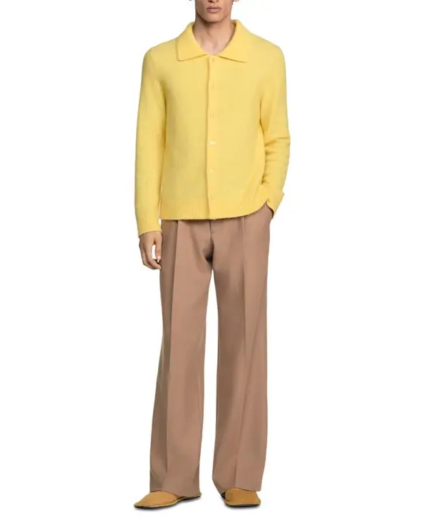 Sandro Bold Collar Button Down Cardigan Sweater