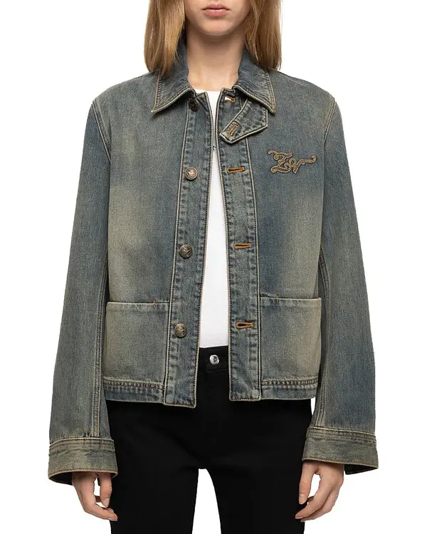Zadig&Voltaire Lessa Cotton Denim Jacket - Medium Blue