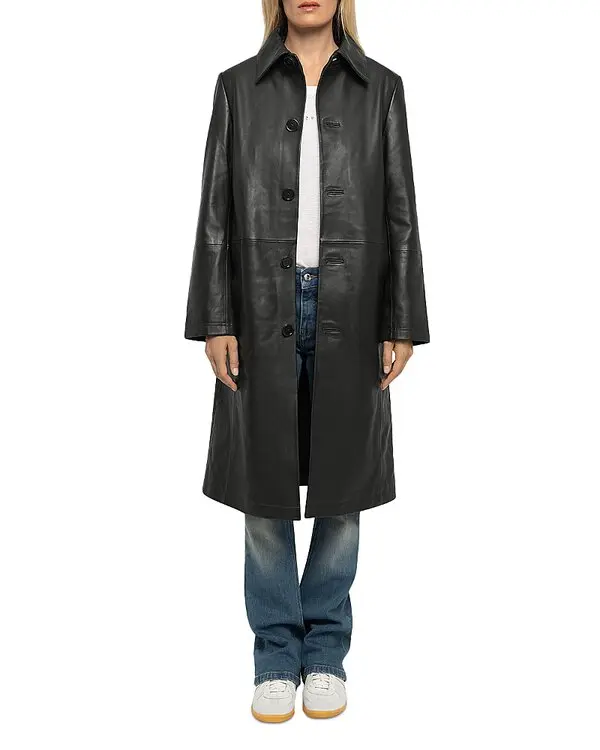 Zadig&Voltaire Mentlyr Leather Coat - Gloom
