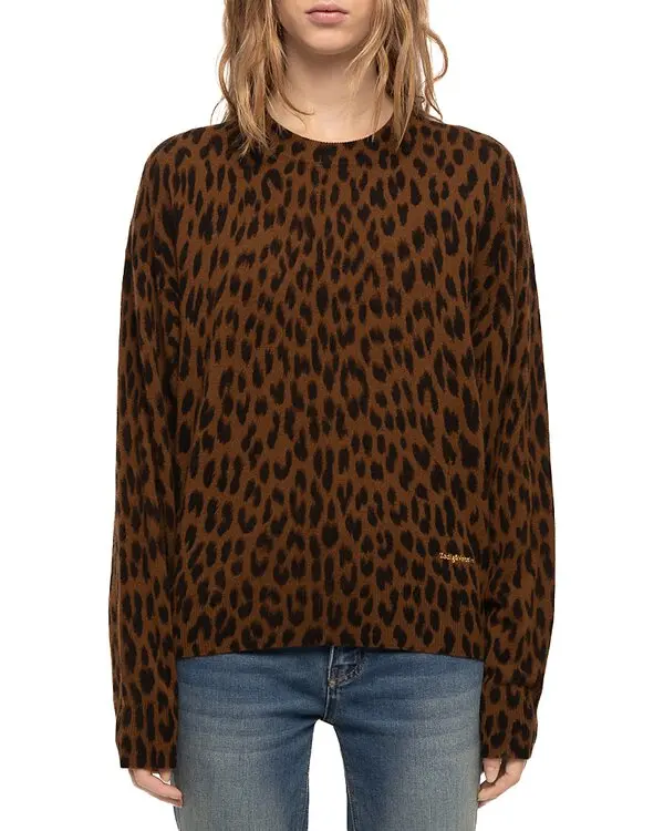 Zadig&Voltaire Soulo Wool & Cashmere Printed Sweater - Caramel