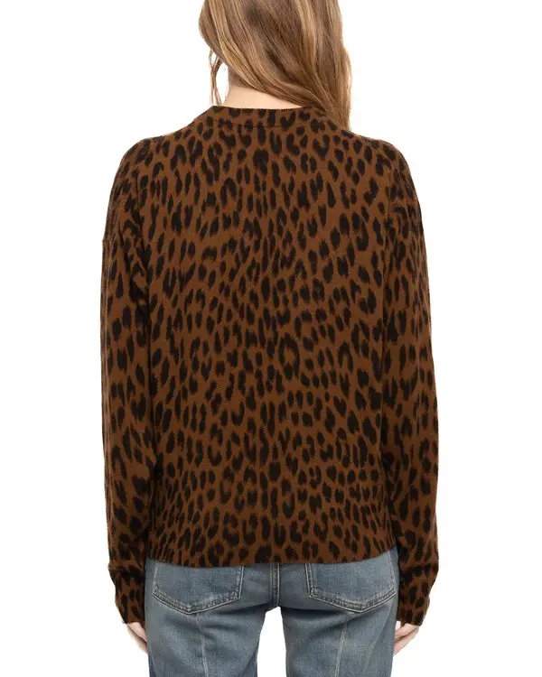 Zadig&Voltaire Soulo Leopard Print Wool & Cashmere Sweater