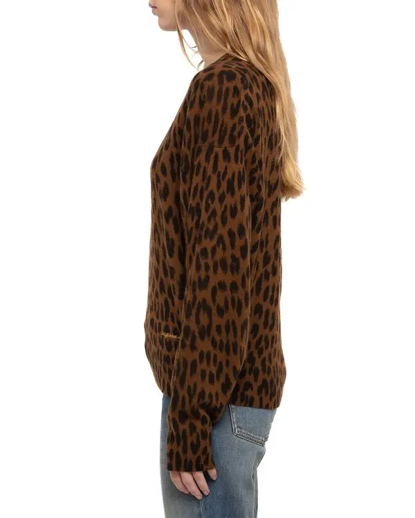 Zadig&Voltaire Soulo Leopard Print Wool & Cashmere Sweater