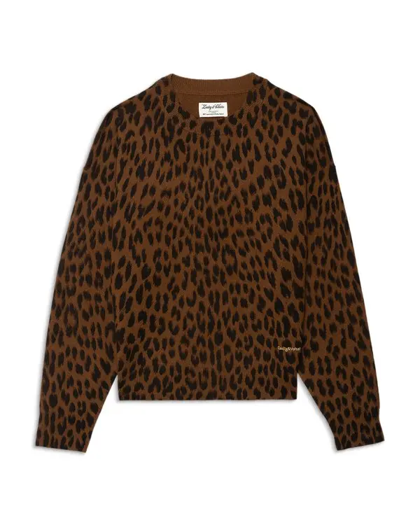 Zadig&Voltaire Soulo Leopard Print Wool & Cashmere Sweater