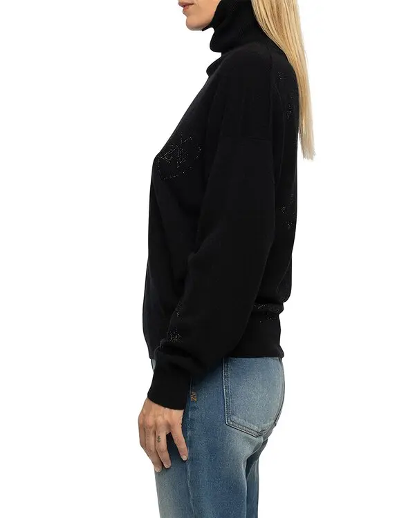 Zadig&Voltaire Souly Cashmere Embellished Turtleneck Sweater