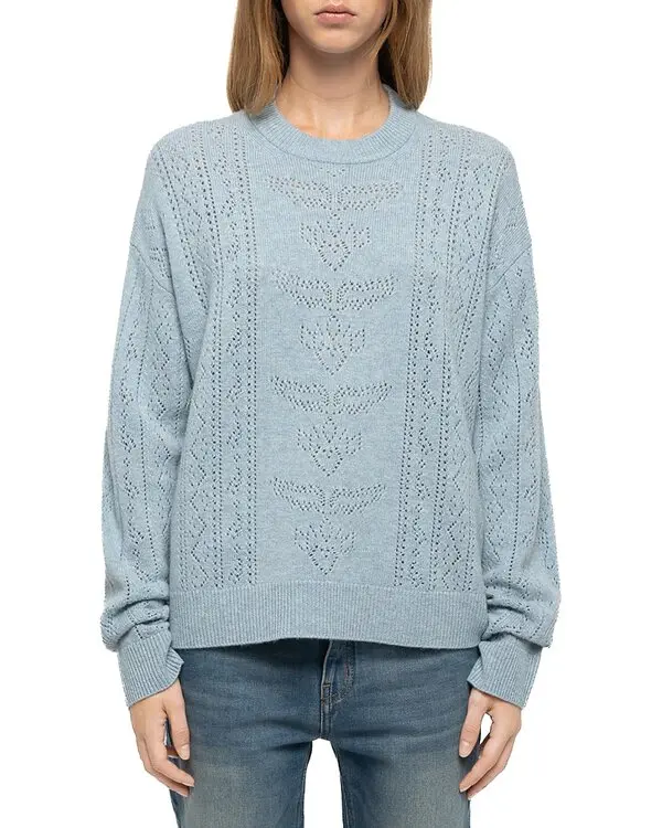 Zadig&Voltaire Markuz Wool & Cashmere Pointelle Sweater - Frozen