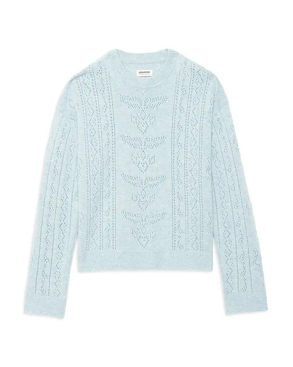 Zadig&Voltaire Markuz Wool & Cashmere Pointelle Sweater - Frozen