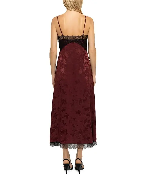 Zadig&Voltaire Ridar Silk Lace Trim Dress - Cherry