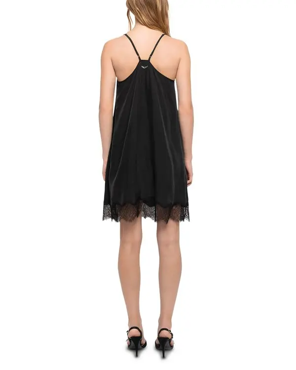 Zadig&Voltaire Respas Silk Lace Trim Mini Dress
