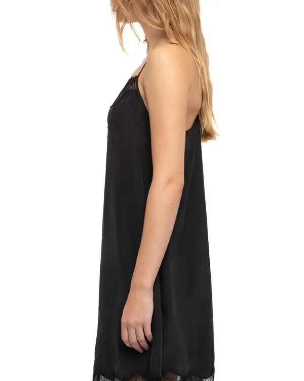 Zadig&Voltaire Respas Silk Lace Trim Mini Dress