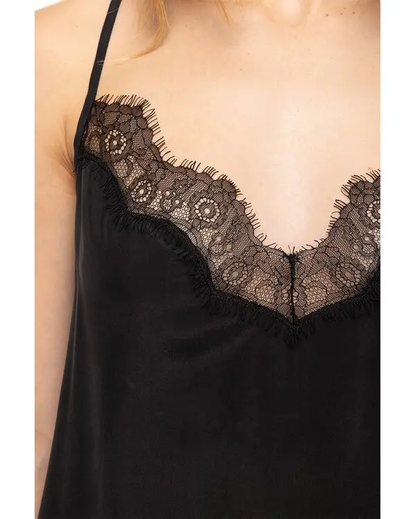 Zadig&Voltaire Respas Silk Lace Trim Mini Dress