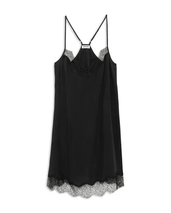 Zadig&Voltaire Respas Silk Lace Trim Mini Dress
