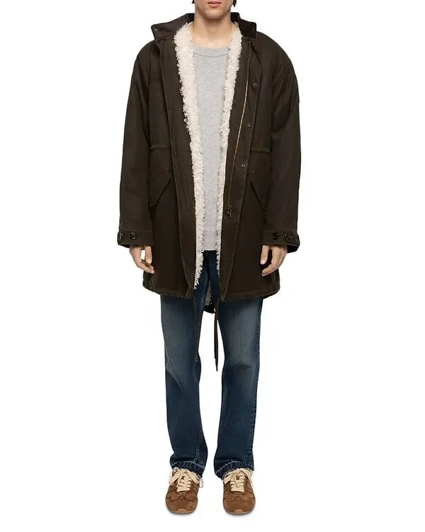 Zadig&Voltaire Kikoh Waxed Cotton Faux-fur Hooded Coat - Moss