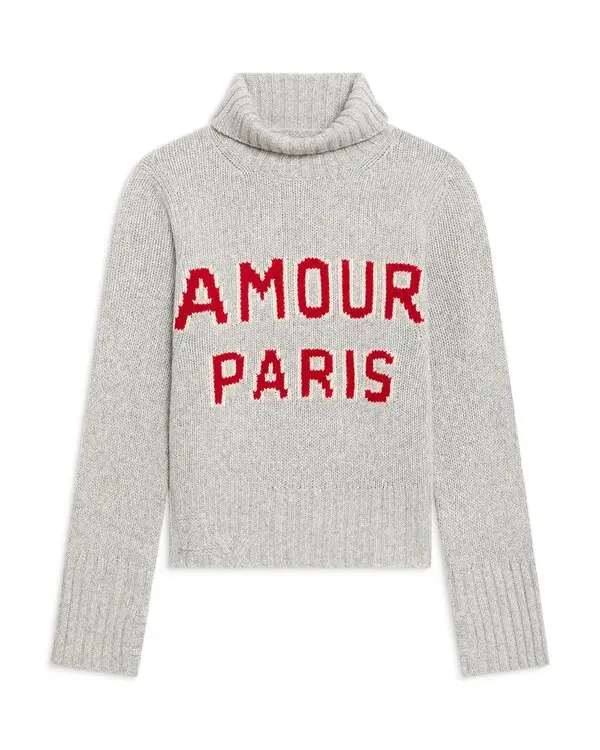 Zadig&Voltaire Nalma Wool Amour Paris Turtleneck Sweater