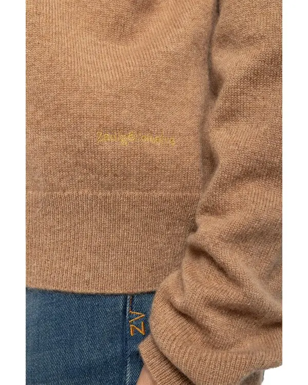 Zadig&Voltaire Mirkaz Cashmere V Neck Cardigan - Camel