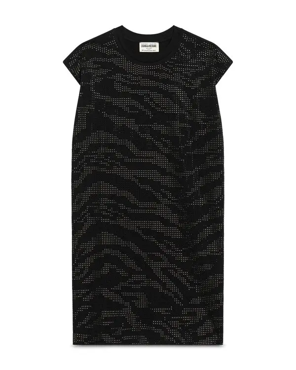 Zadig&Voltaire Roe Cotton Embellished Zebra Motif Dress
