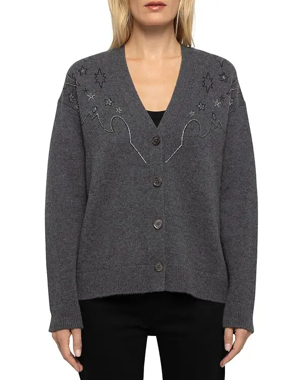 Zadig&Voltaire Mirkaz Cashmere Embellished Cardigan - Anthracite