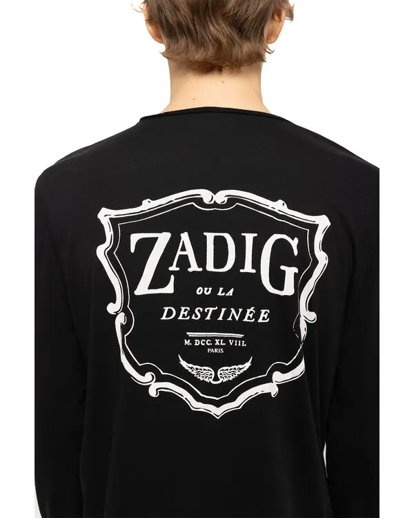 Zadig&Voltaire Monastir Cotton Loose Crewneck Logo Sweater