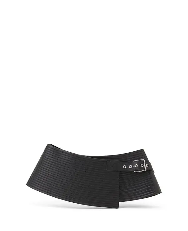 LANVIN Wide Leather Belt - Black
