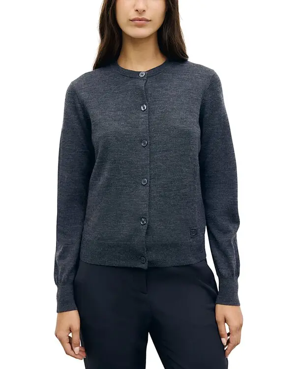 Gerard Darel Rene Merino Wool Cardigan - Charcoal