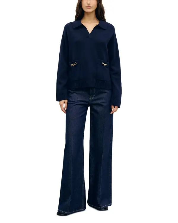 Gerard Darel Reni Wool Collared Sweater