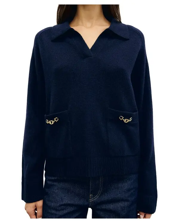 Gerard Darel Reni Wool Collared Sweater