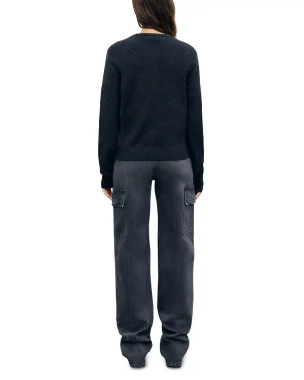 Gerard Darel Raymonde Wool Floral Intarsia Cardigan