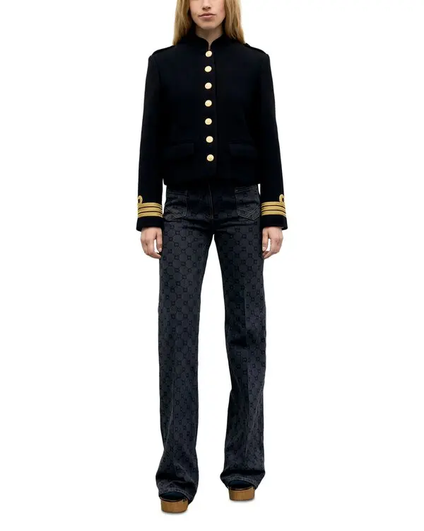 Gerard Darel Joslyn Button Front Military Jacket
