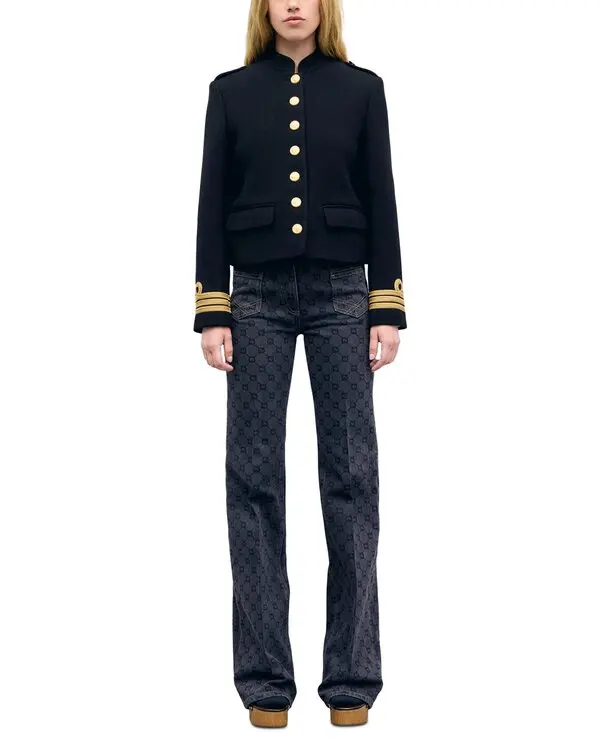 Gerard Darel Joslyn Button Front Military Jacket