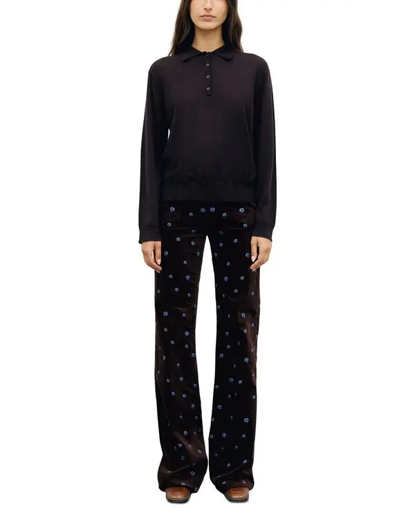Gerard Darel Rebeca Merino Wool Collared Sweater