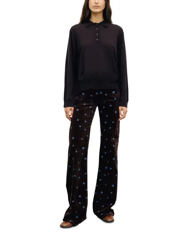 Gerard Darel Rebeca Merino Wool Collared Sweater